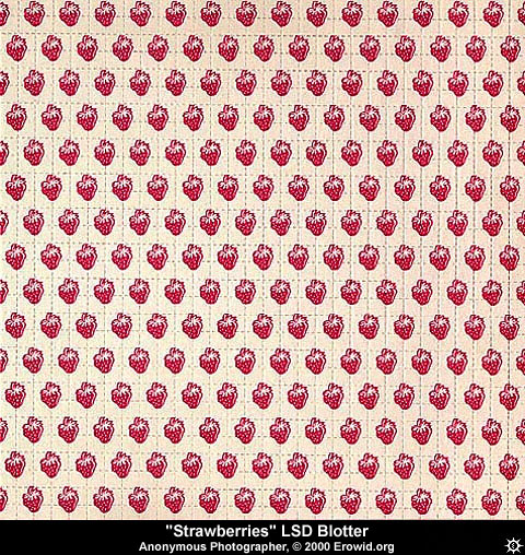 Erowid Chemicals Vaults : Images : lsd blotter strawberries